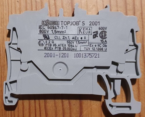 Wago 2001-1201 TOPJOB S 2-Leiter Durchgangsklemme Grau 1,5mm² | eBay.de