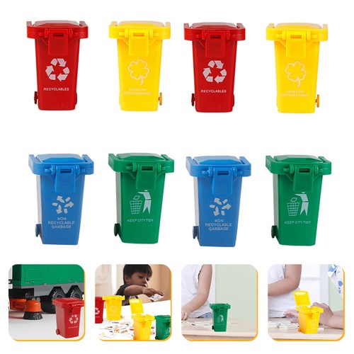 8Pcs Miniature Garbage Bin Recycling Wastebasket Bin Garbage ...
