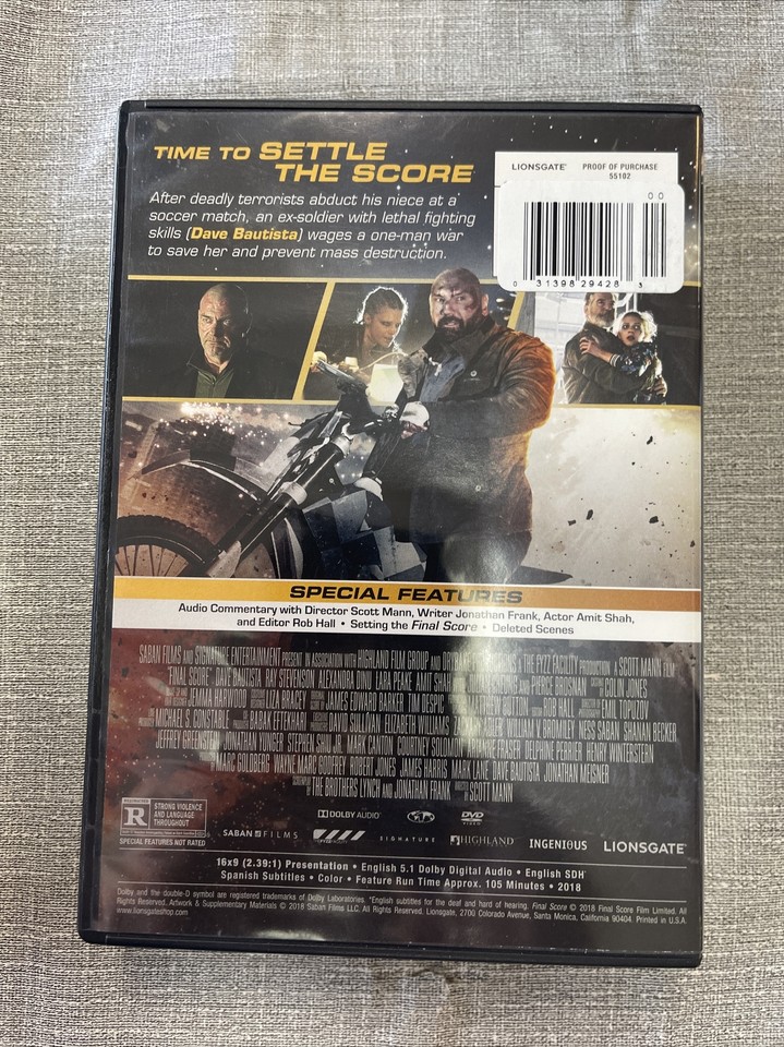 Final Score (DVD, 2018) - Previously Rented 31398294276| eBay