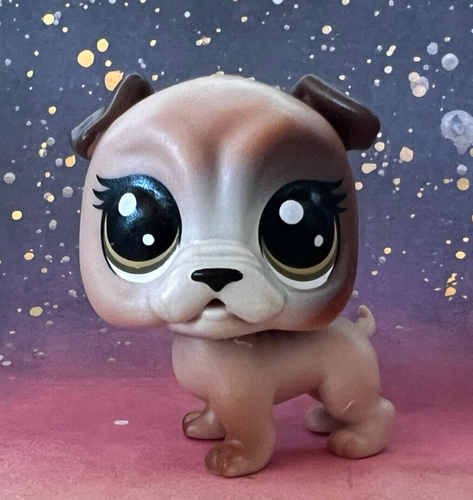 AUTHENTIC Littlest Pet Shop BULLENA DOGHOUSER Brown Tan BULLY Bulldog ...