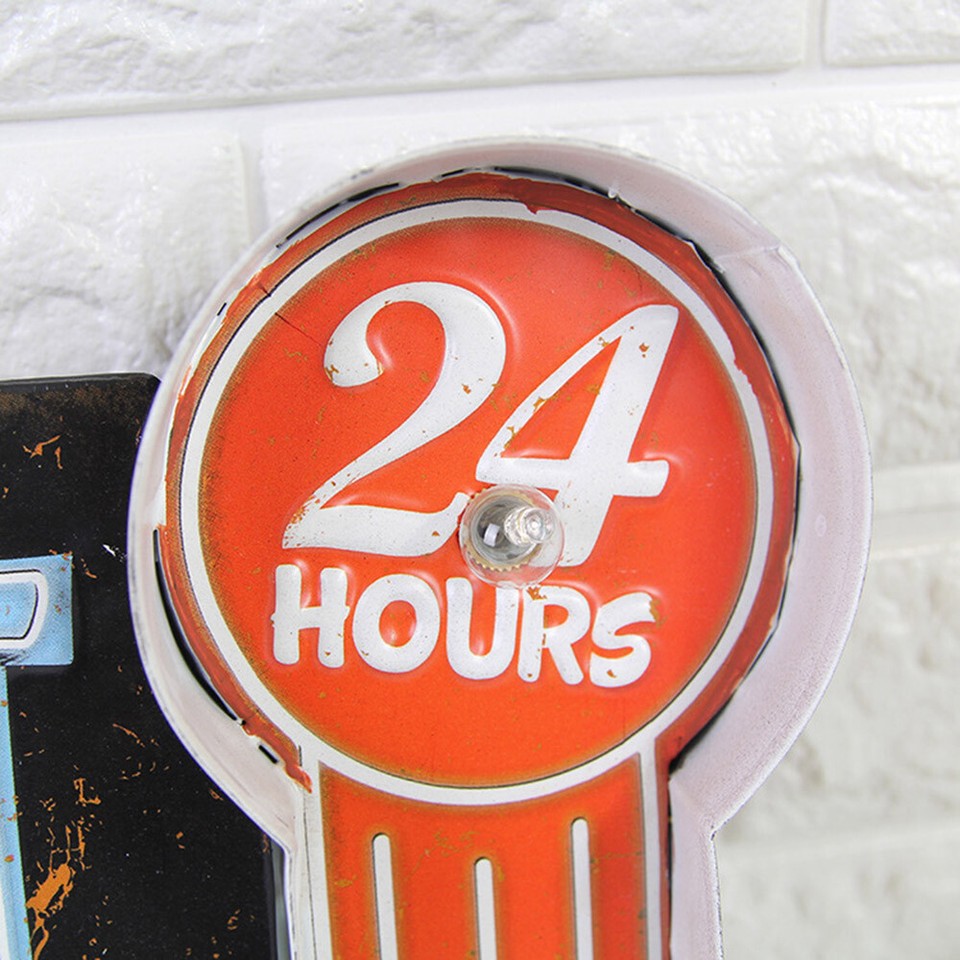 Vintage LED Light Metal Hanging Sign LAUNDROMAT Laundry Shop Art Wall ...