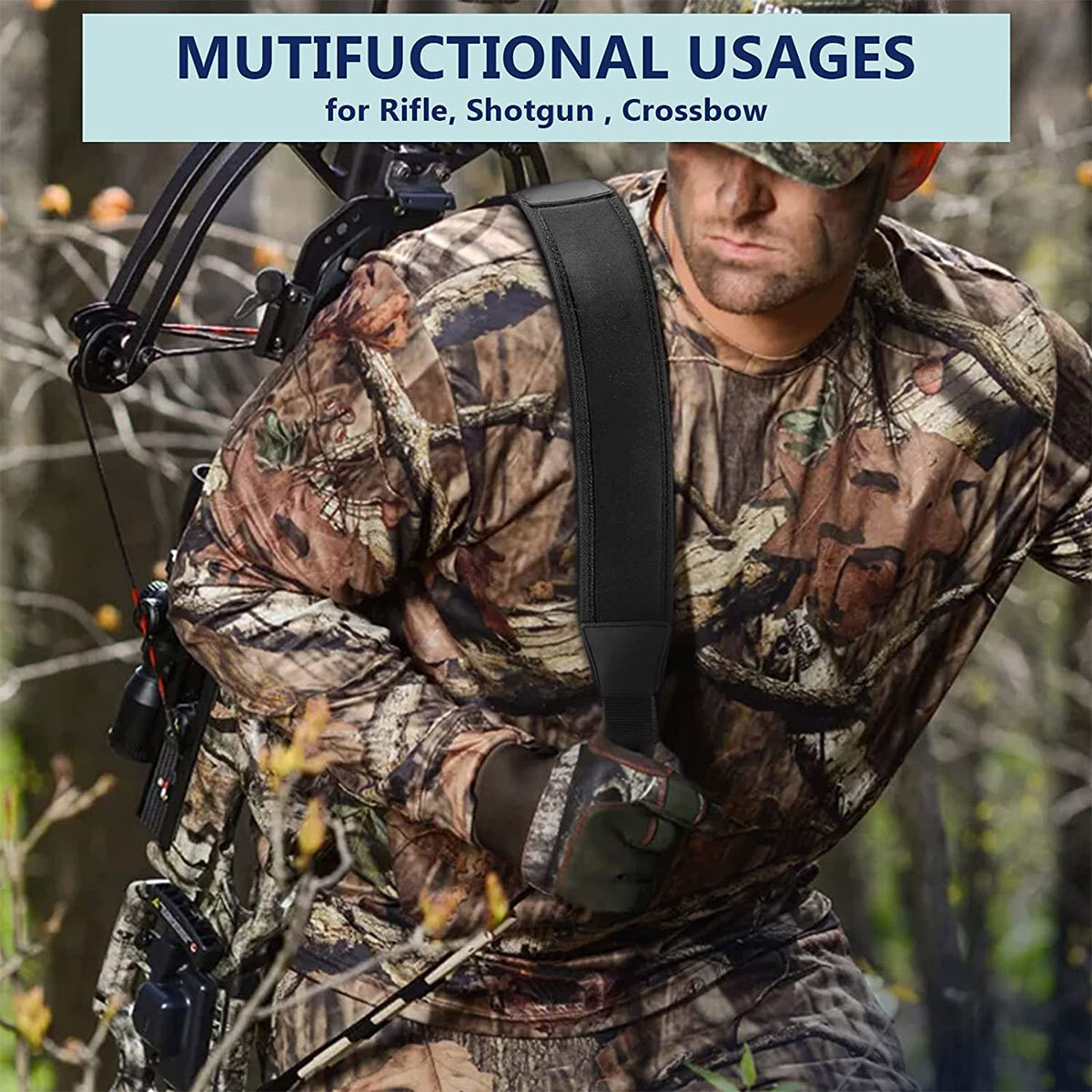 Camouflage Rifle 2 Point Sling Shoulder Padded Strap Camo Gun Sling ...