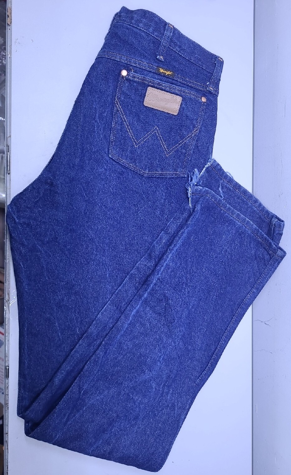 Wrangler Jeans Mens Cowboy Cut Original Fit Denim Dark Wash Blue 13MWZ ...