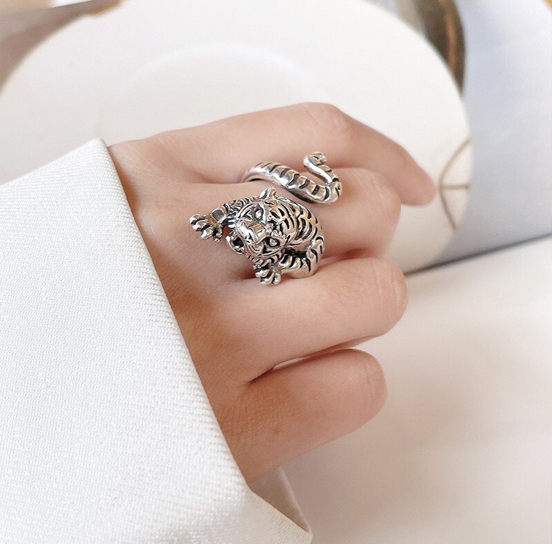 Vintage 925 Sterling Silver Tiger Ring Unique Tiger Ring | eBay