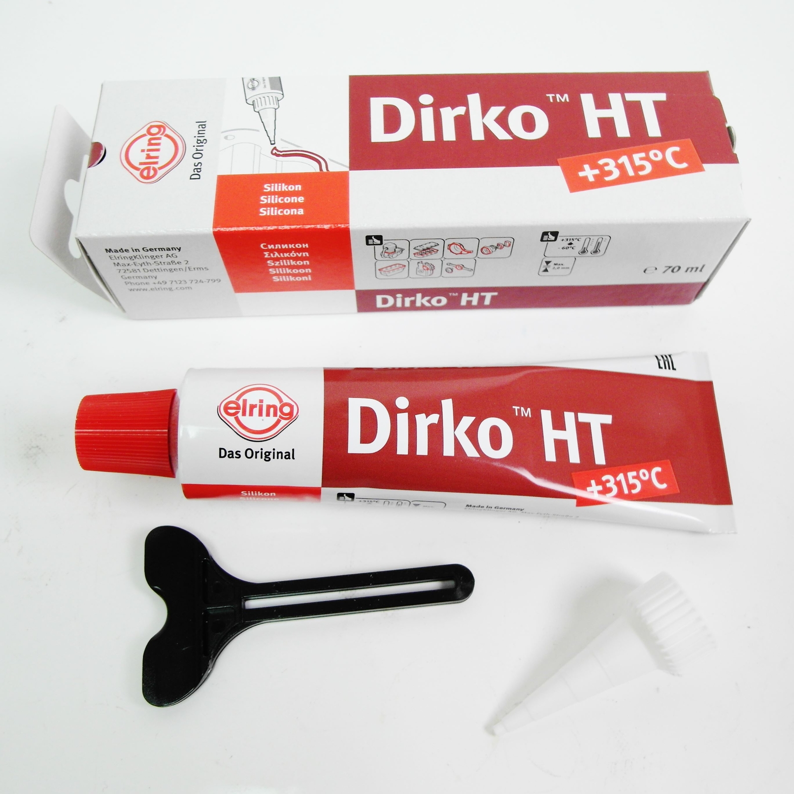 3 x Tuben Dichtmasse DIRKO HT ROT a 70ml 705.708 kurzfristig bis 315 ...