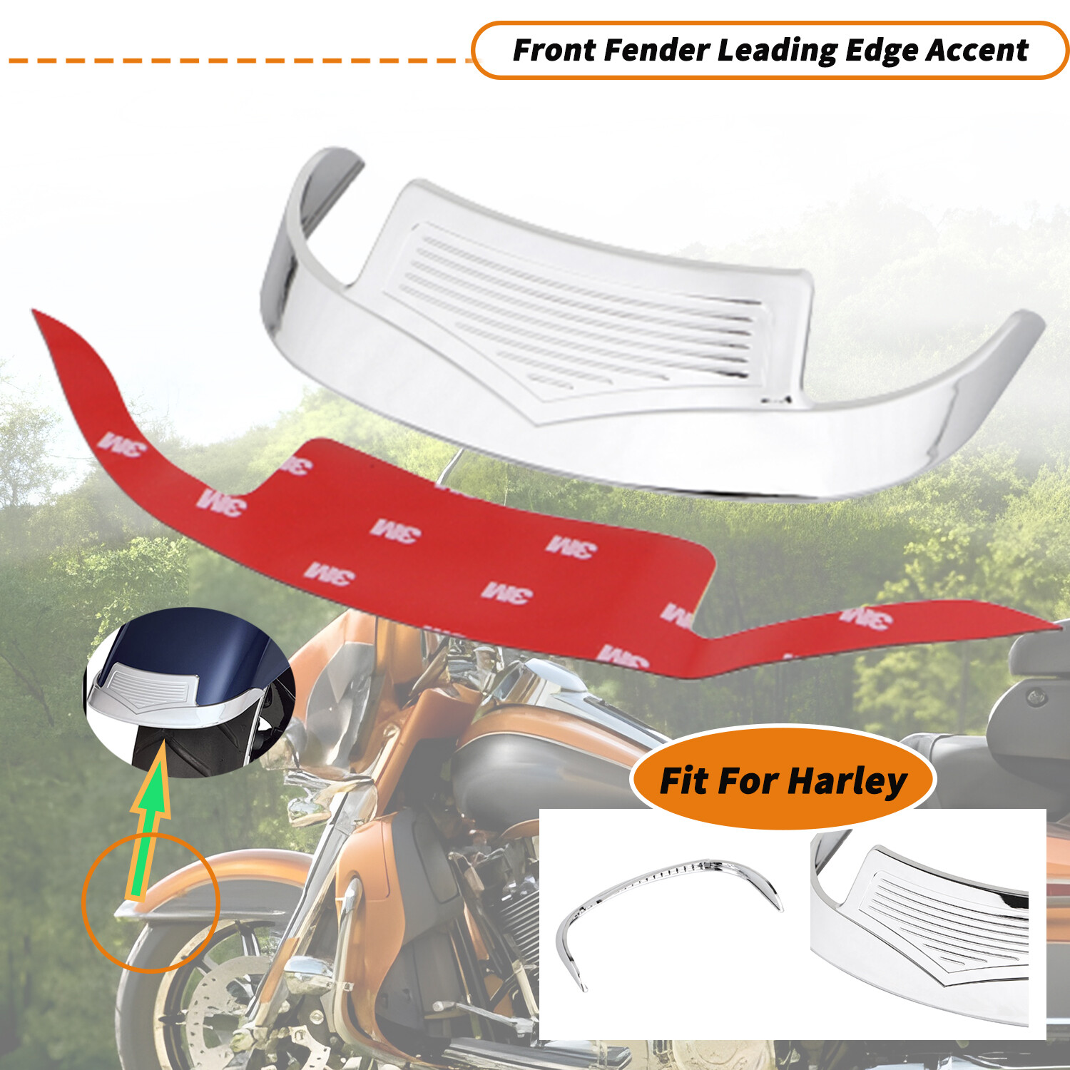 Motorcycle Front Fender Leading Edge Tip Trim For Harley Road King Tour ...