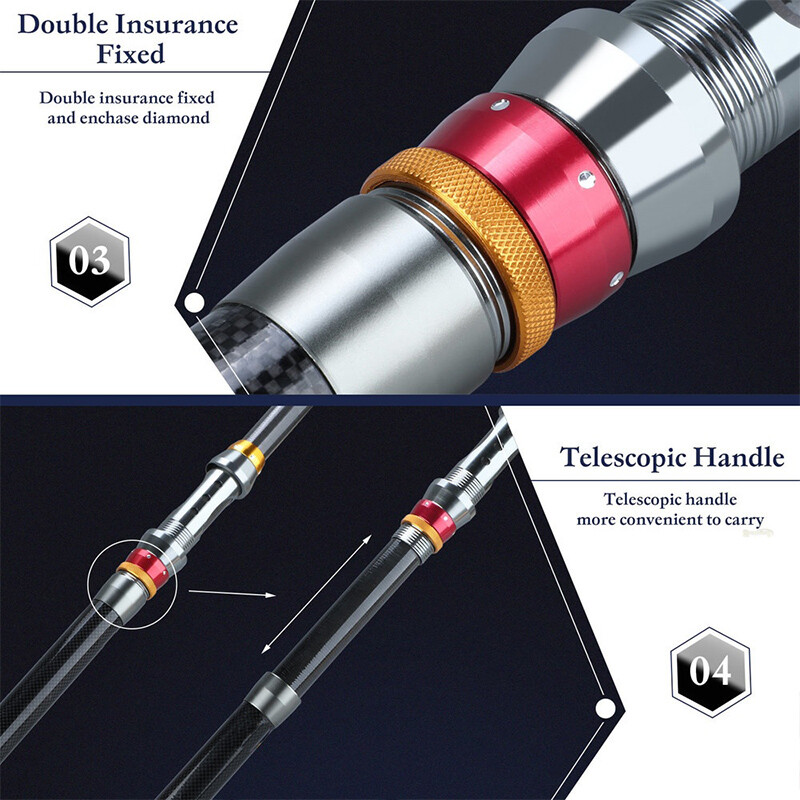 Fishing Pole Collapsible Rods Spinning Carbon Fiber Telescopic Fishing ...