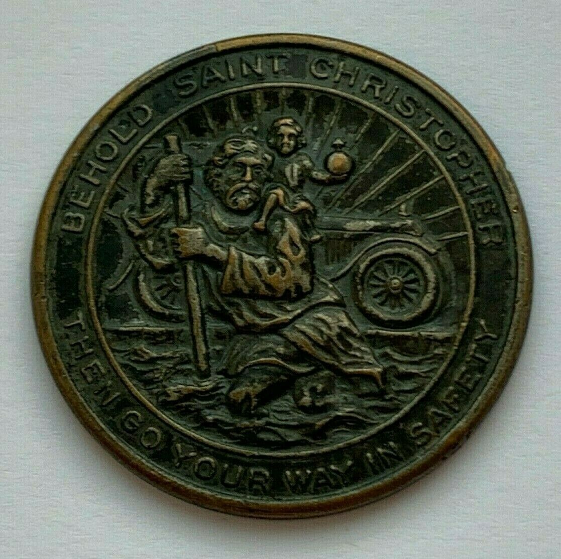 BEHOLD SAINT CHRISTOPHER MIRACULOUS-ROSE MEDAL FATHER COX MEDALLION ...