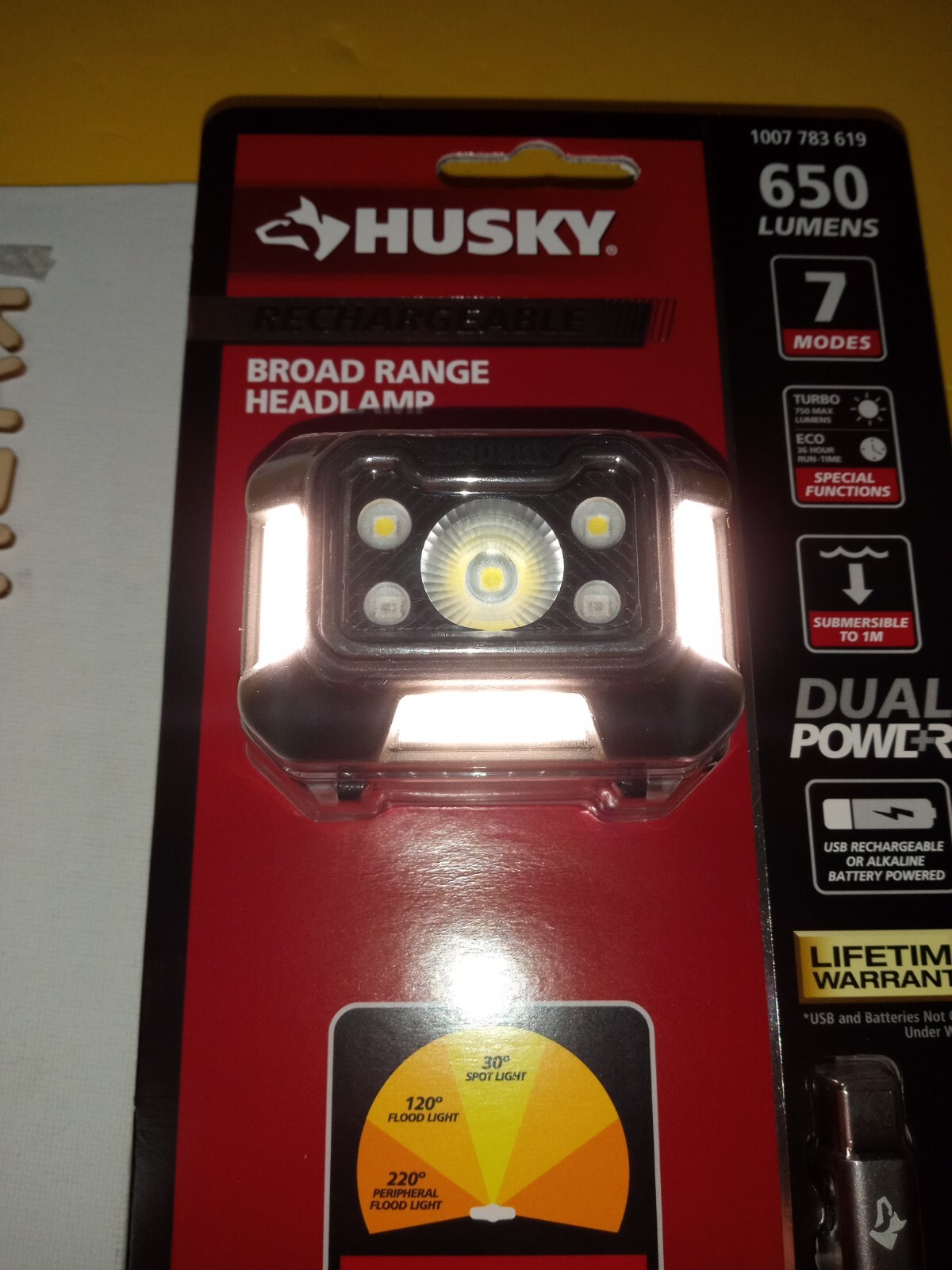 HUSKY RECHARGEABLE DUAL POWER 650 LUMENS LED HEADLAMP #1007 783 619 | eBay