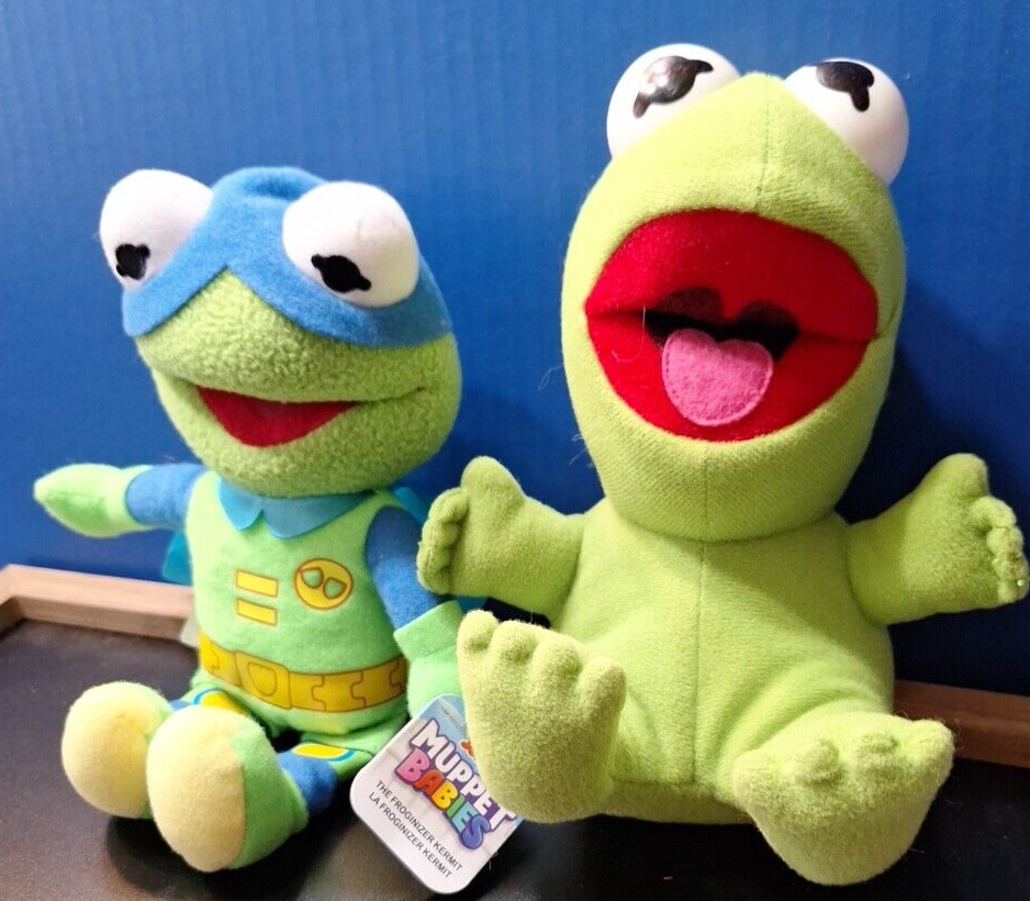 VTG 1987 6" Kermit Frog The Muppets & Super Hero Kermit Stuffed Animal ...