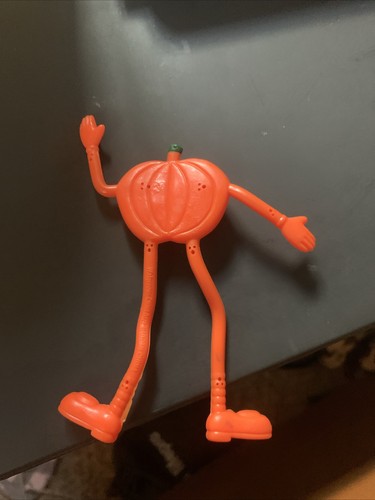 Vtg 1990's Bendy Halloween Pumpkin Jack-o'-lanterns Plastic Long Leg ...