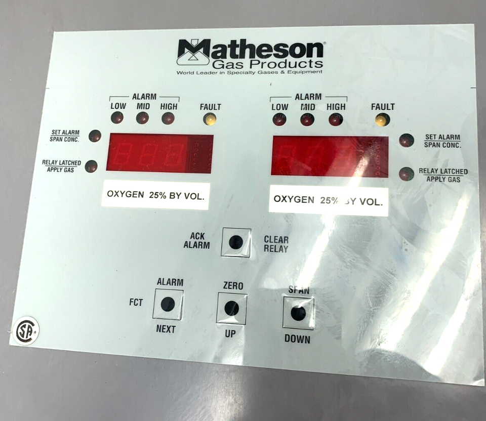 Matheson Gas SP202 & 9928SP Channel Gas Monitoring Alarm Controller ...