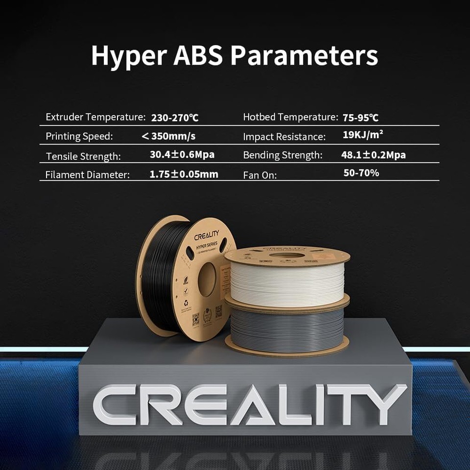 Creality Hyper ABS Filament for K1/K1 Max/K1C,1.75mm ABS 3D Printing ...