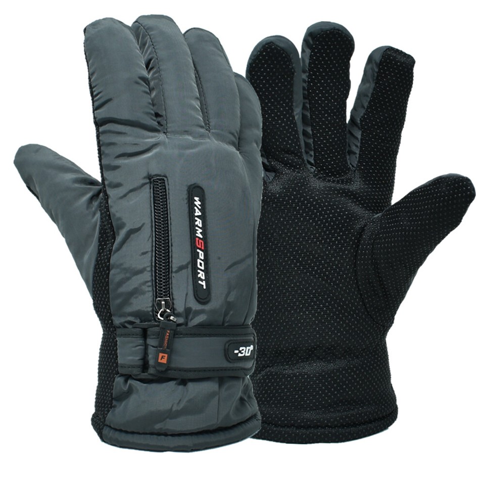 Men Winter Fleece Thermal Waterproof Skiing Driving Work Gloves Mittens ...