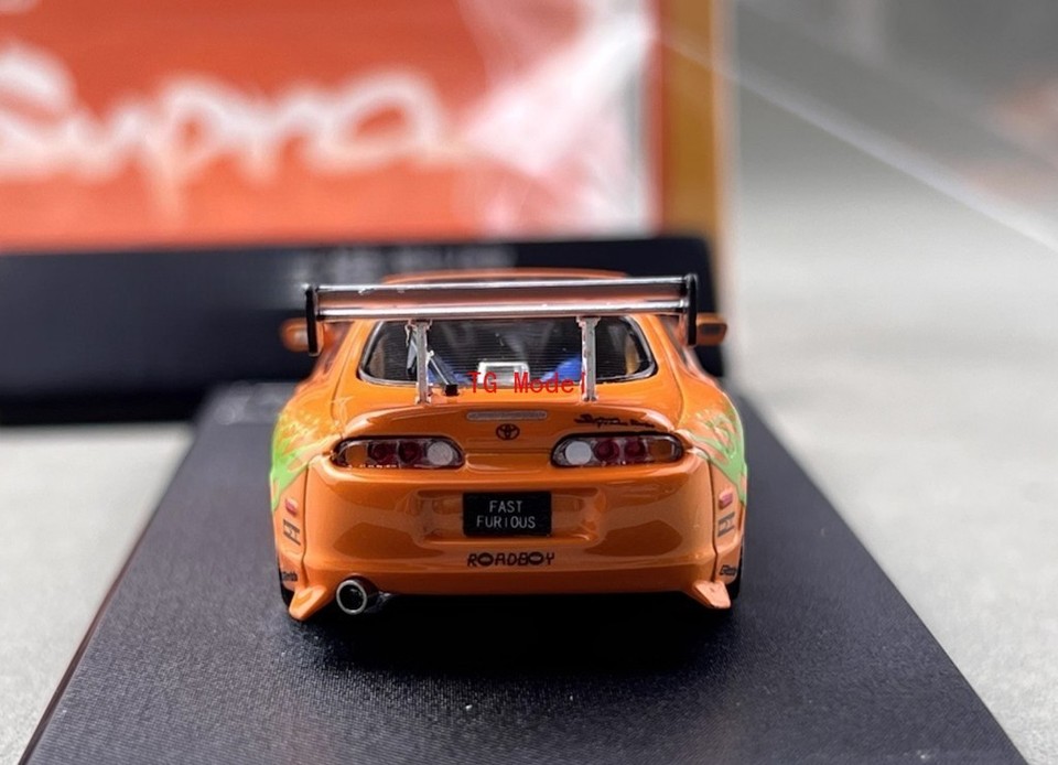 TG FS 1:64 Orange Supra A80 Convertible Sports Model Diecast Metal Car ...