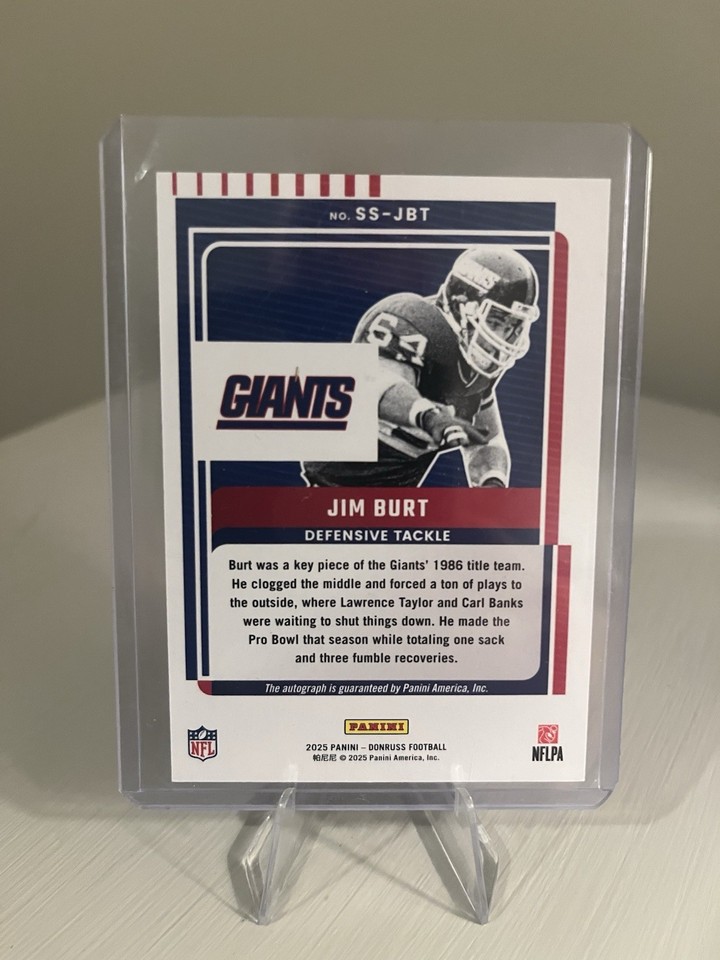 2025 Panini Donruss Jim Burt Signature Series Auto#SS-JBT | eBay UK