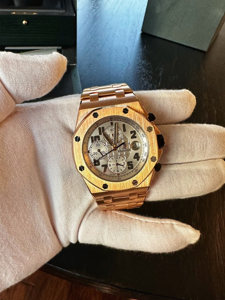 Audemars Piguet “Brick” Royal Oak Offshore Gold Men’s Watch - 26170OR ...