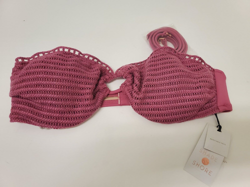 Shade & Shore Womens Size 32B Mauve Pink Crochet Bandeau Bikini Swim ...