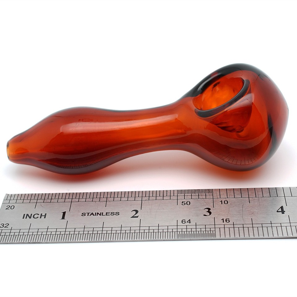 4" Glass Smoking Pipe Clear Brown "Basic 2 Series" Spoon Pipes Bowls ...