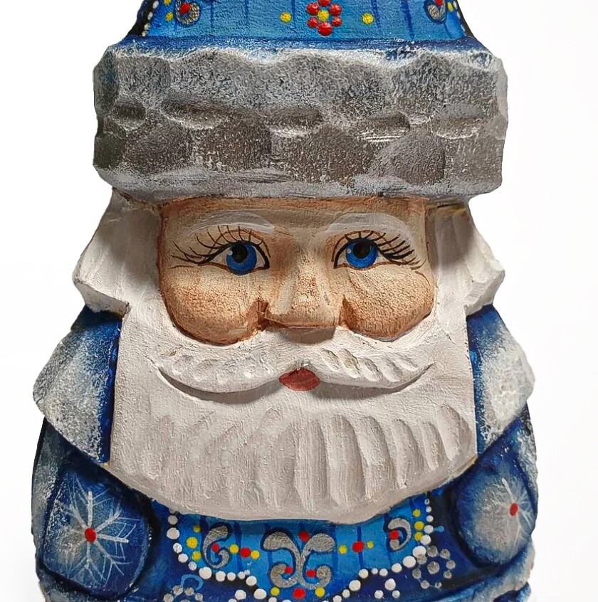 Handmade Santa Claus, Wooden Ded Moroz ,Carved Figurine Souvenir ...
