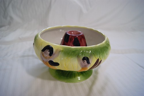 SCORPION BOWL - VOLCANO - HULA GIRL - TIKI RUM DRINK - HAND PAINTED ...
