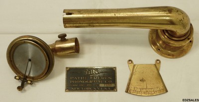 Pathe Freres Model 200 Phonograph Parts - Tone Arm, Reproducer, Name ...