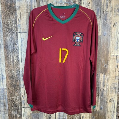 Portugal 2006 Home Football Long Sleeve Jersey Cristiano Portugal 2006 Home Football Long Sleeve Jersey Cristiano