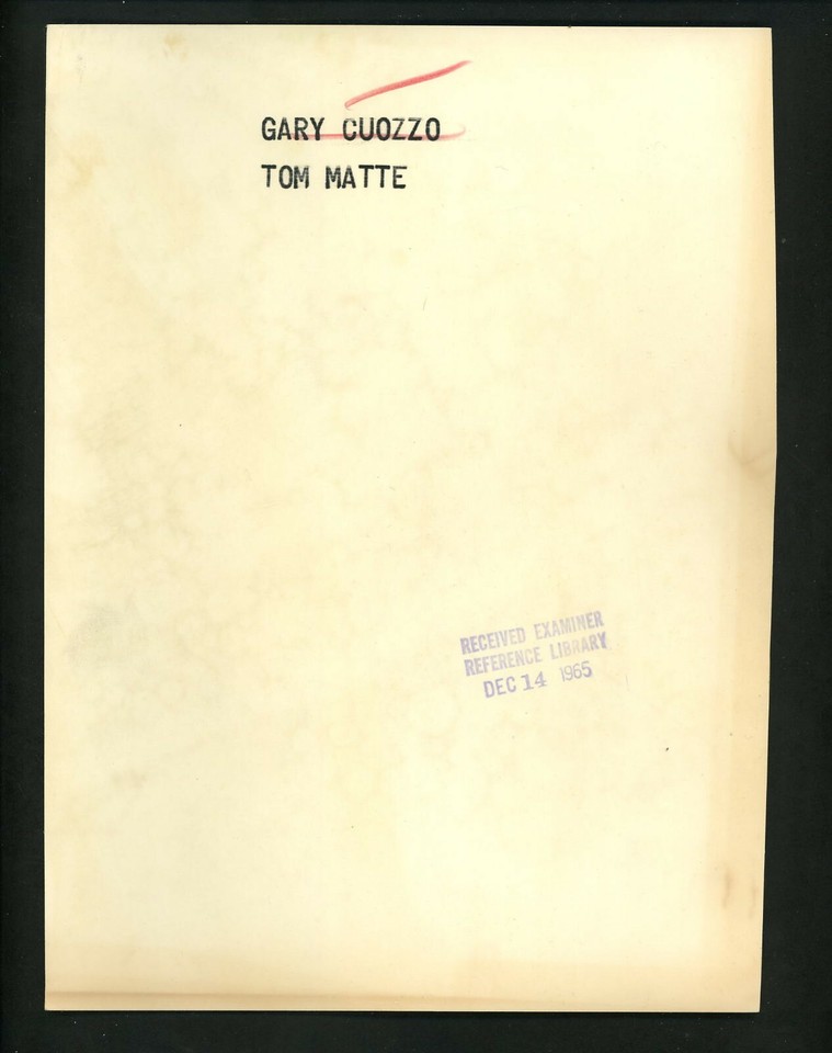 Tom Matte & Gary Cuozzo 1965 Press Photo Baltimore Colts prepare for ...