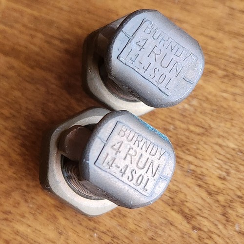 2 - Burndy 4 Run 14- 4 SOL KS20 AWG Tap Copper Split Bolt Connector ...