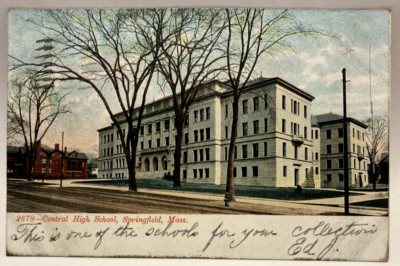 1908 Central High School, Springfield, Massachusetts MA Vintage ...
