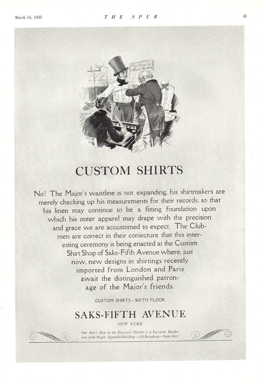 1930 Print Ad/Saks-Fifth Avenue-New York/The Spur Magazine | eBay