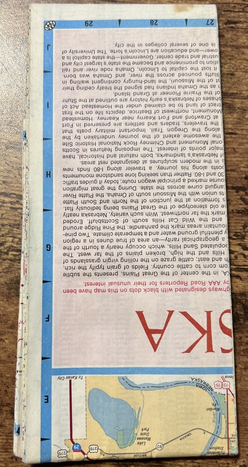 AAA Map Iowa Nebraska Road Map Vintage 1985 AAA Road Map Paper Map | eBay