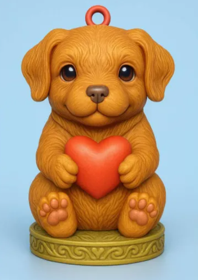 Cute Pendant STL File – 3D Printable Animal Figurine - Puppy Pendant ...