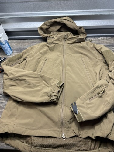 Condor Jacket Mens Xl Summit Soft Shell 602 Tan Concealed Hood Tactical | eBay