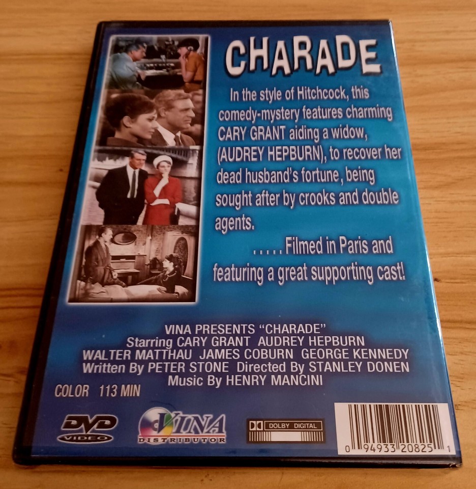 Charade DVD Cary Grant Audrey Hepburn Walter Matthau James Coburn | eBay