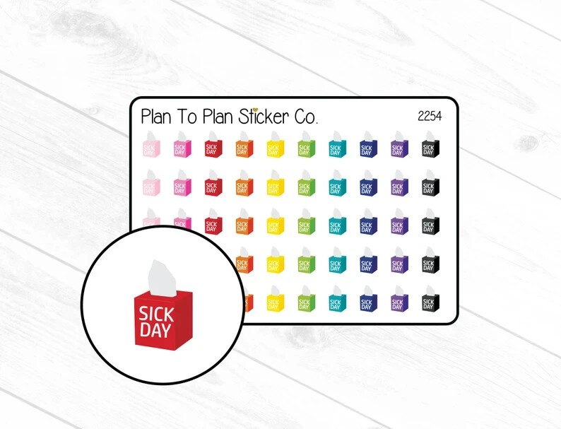 2254~~Sick Day Planner Stickers. | eBay