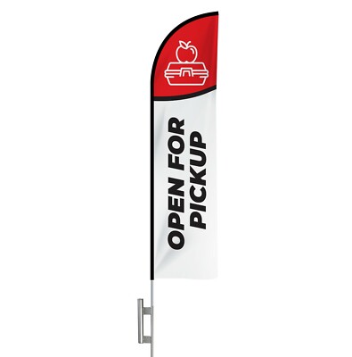 12' Feather Flag Kit Open For Pick Up Essential Services Flag Kit ...