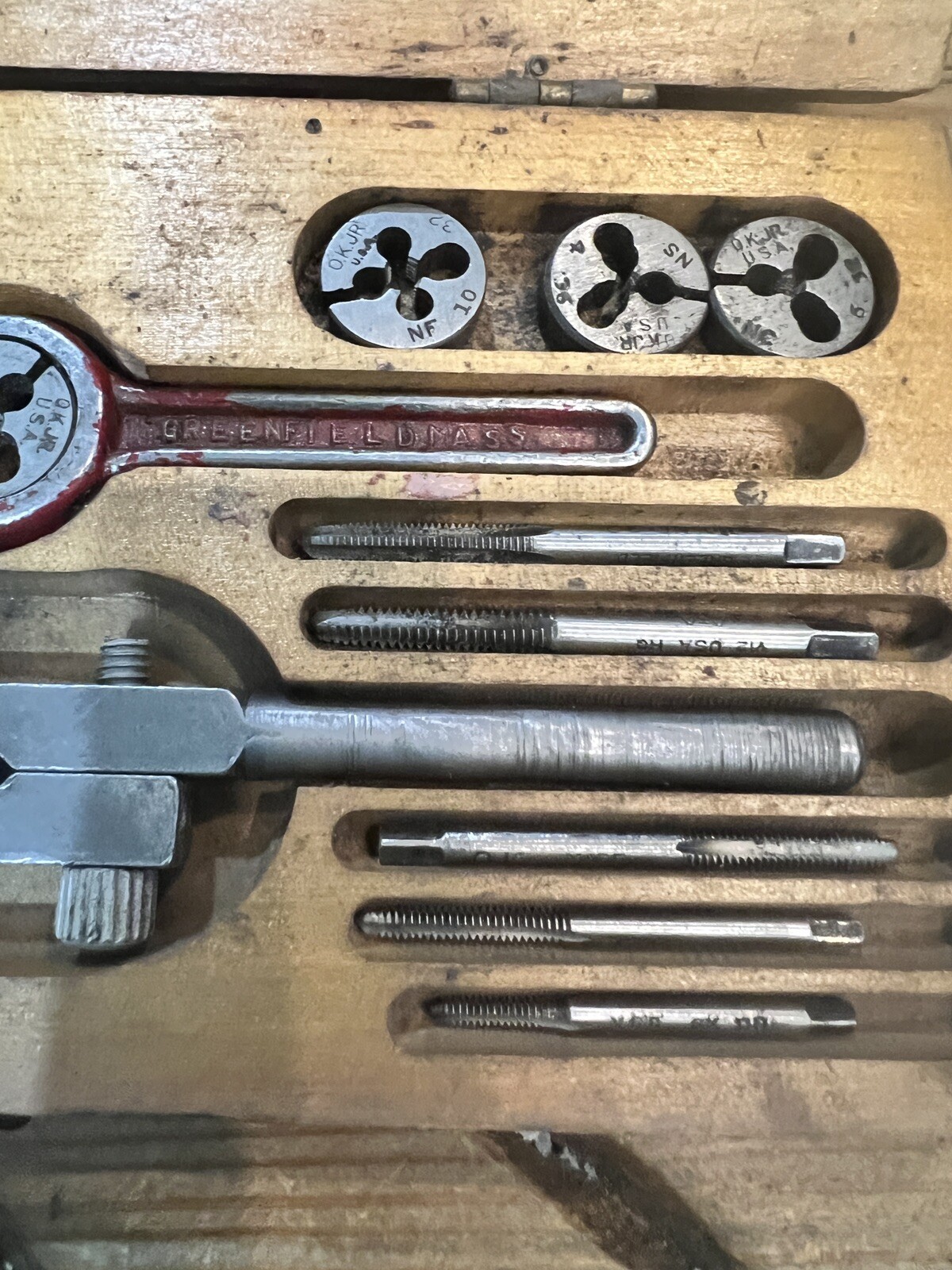 Greenfield No. B-7 O.K. Jr. Round Tap & Die Screw Plate Set Tap Handle ...