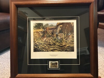 1995 Qual Unlimited Print & Stamps "Woodlot Bobwhites"signed by Paco ...