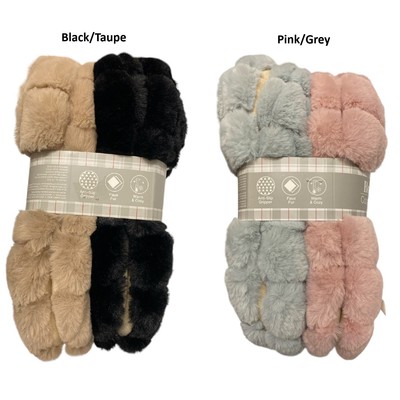 Brookstone Women's Soft and Cozy Slipper Socks with Anti-Slip Grippers ...