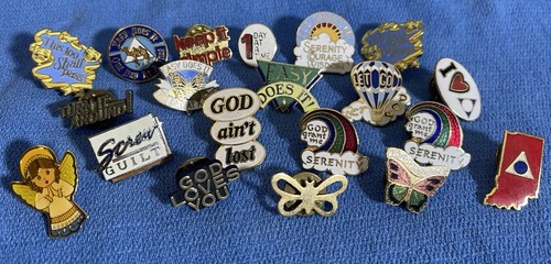 AA Alcoholics Anonymous Pins Pin Backs Service Sober Lapel Hat Award ...