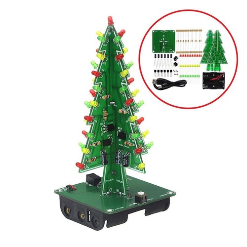 7 Colors Flash LED Tree Christmas Tree Electronic Set Circuit Kit ...