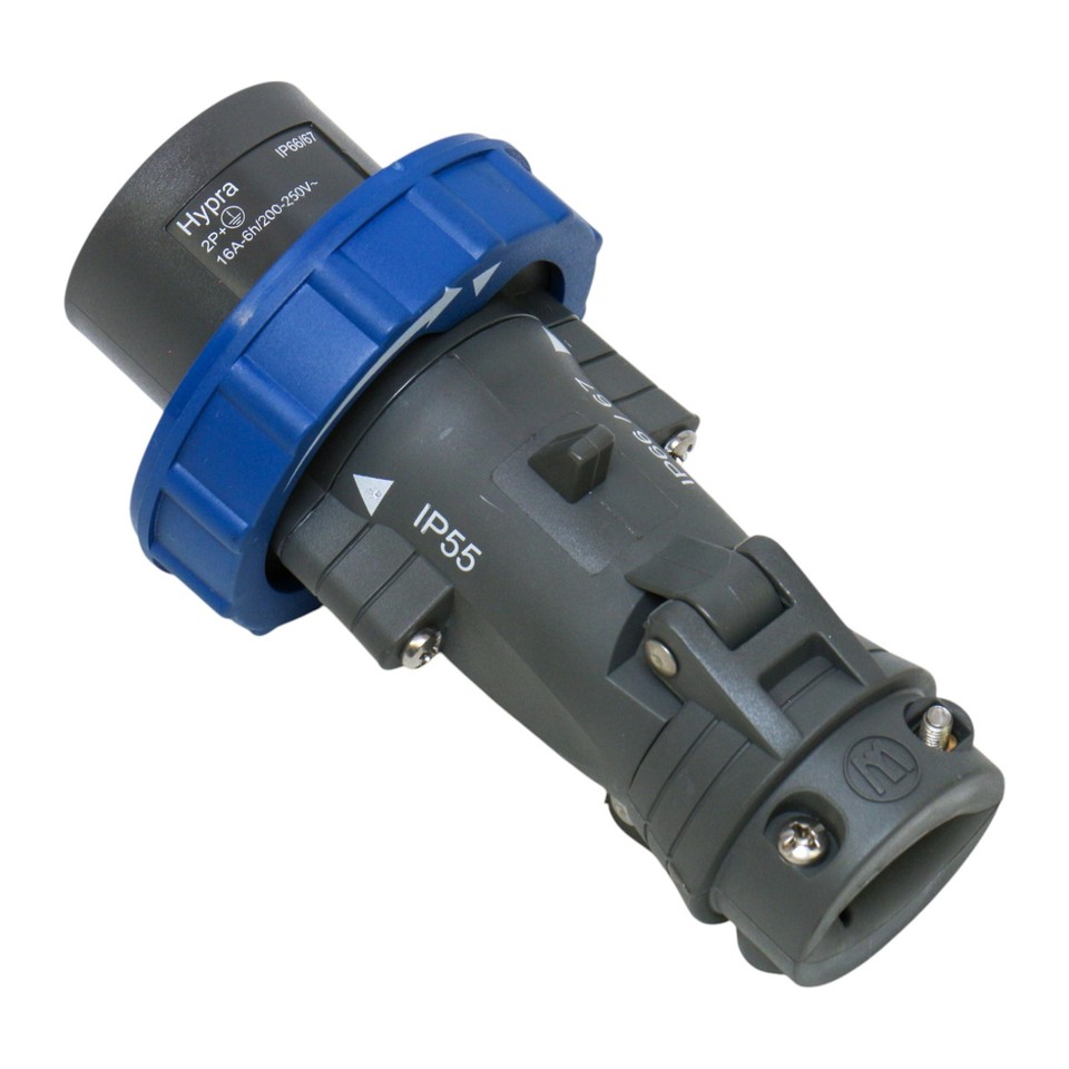 51156 LEGRAND, Straight cont.plug 200V 16A 2P+A Hypra - IP 66/67-55 ...