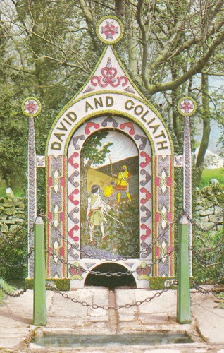 TISSINGTON, DERBYSHIRE - DAVID & GOLIATH WELL COLOUR POSTCARD + | eBay ...