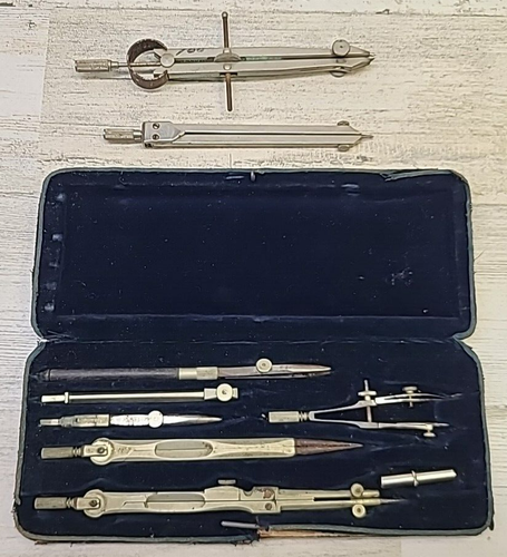 Vintage Mechanical Drafting Drawing Tools Lot of 9 Pieces Broken Wood ...