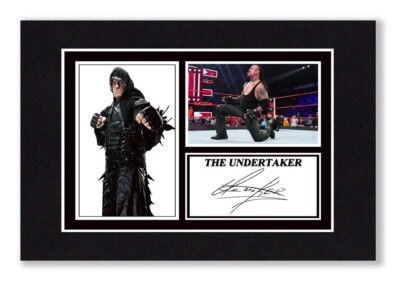 A4 Mount THE UNDERTAKER Signed Autograph PHOTO Ready To Frame WWE ...