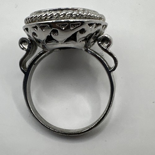 Cardinal Bird Design On MOP Inlay Sterling Silver Ring Size 8.5 (6.57g ...