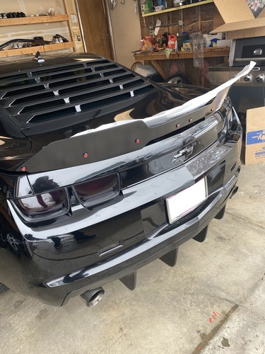 Gloss Black Trunk Decklid Gurney Flap Wicker bill For 10-13 Camaro ZL1 ...