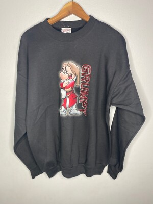 Vintage Disney Crew Neck Sweater Pullover Grumpy Snow White Black Large ...