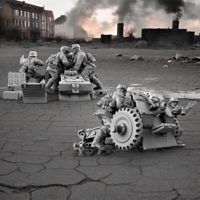 WW2 Luftwaffe Field Division Light Artillery Set 2 28mm Wargames Bolt ...